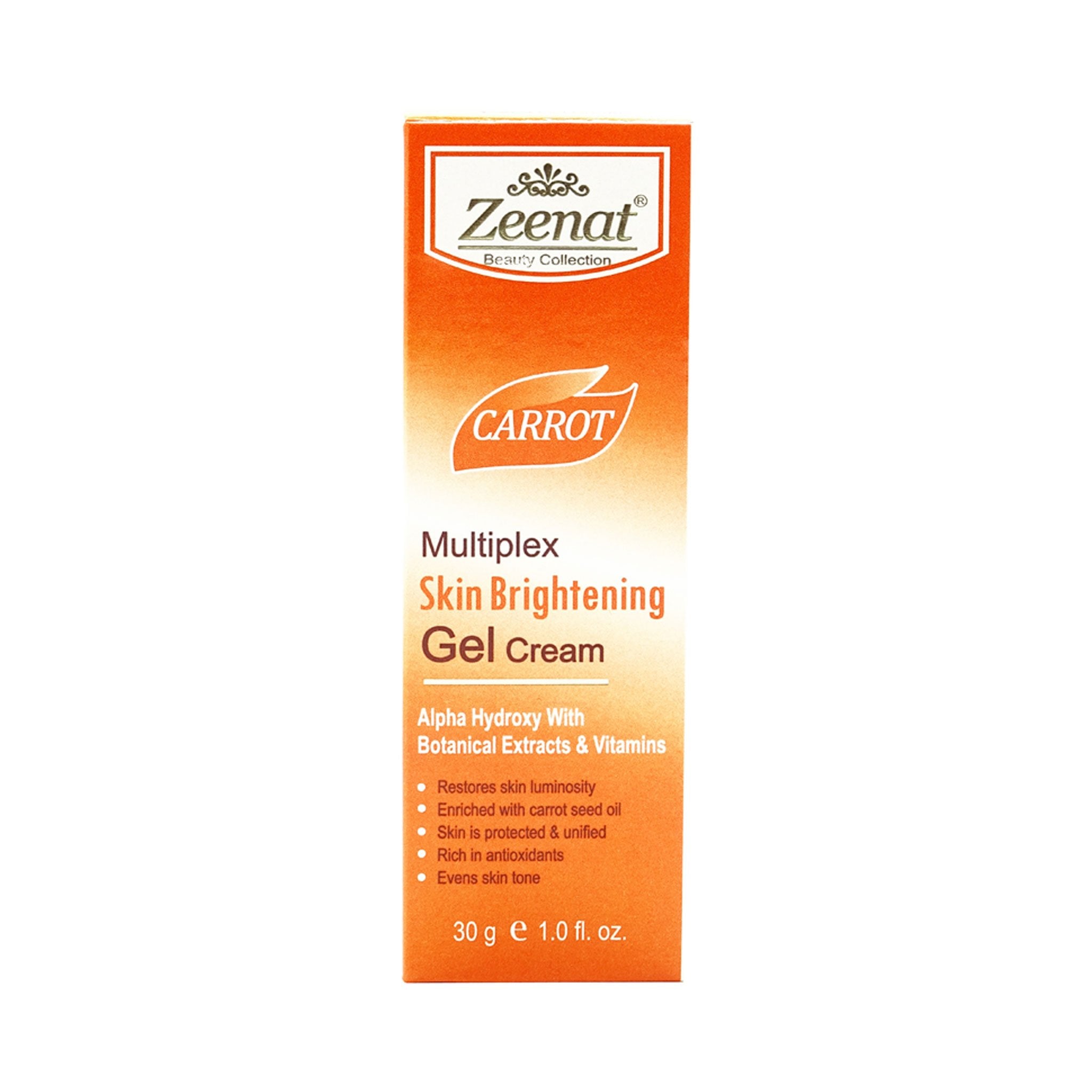 Zeenat Carrot Multiplex Skin Brightening Gel Cream 30g – sbbeautyplug